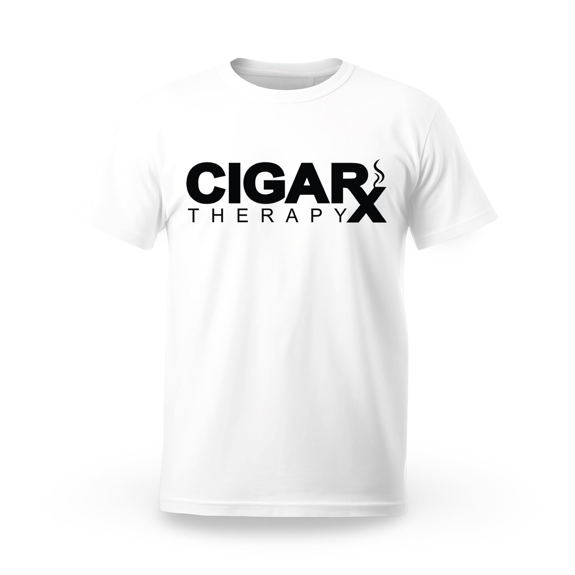 CIGARx White w/ Black Logo Crew Neck T-Shirts | Buy At Discount Prices