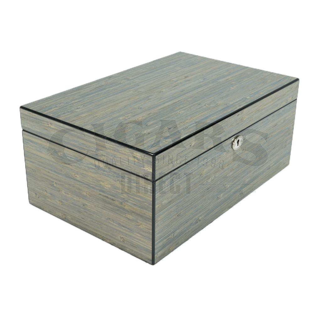 Blue Bamboo Cigar Humidor 100 Count | Desktop Humidor | CigarsDirect.com
